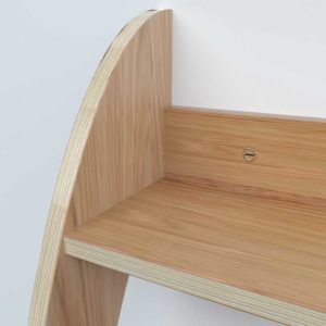 Curved wall shelves in oak or in Formica® for home library - Dovetailors