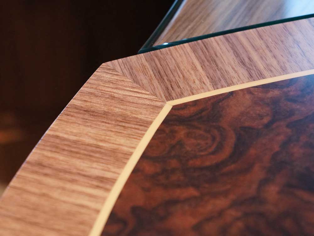 Bespoke home office corner desk in walnut for home office - Dovetailors