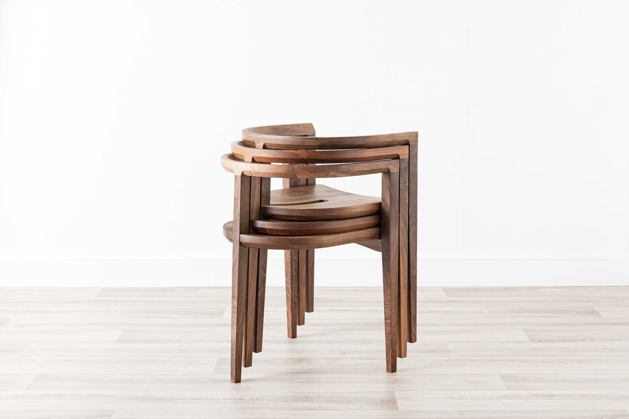 Contemporary Wood Chair - Ergonomic, Stackable, Modernist