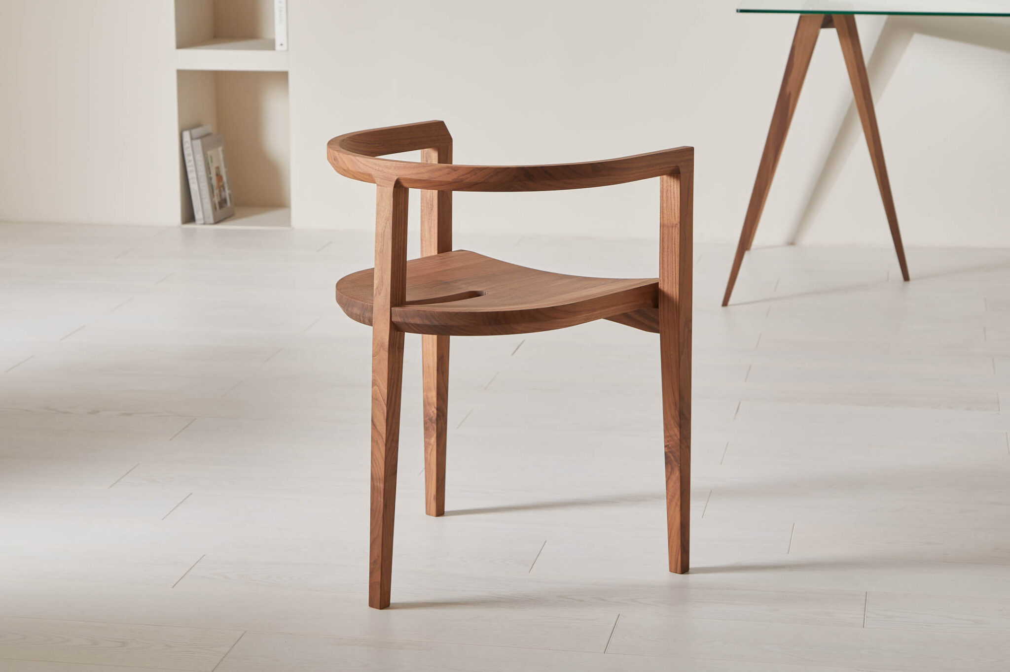 Contemporary Wood Chair - Ergonomic, Stackable, Modernist