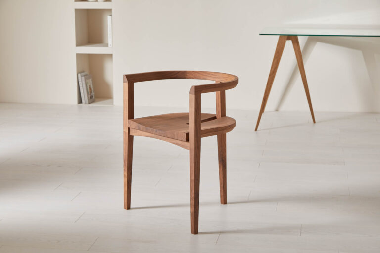 Contemporary Wood Chair - Ergonomic, Stackable, Modernist